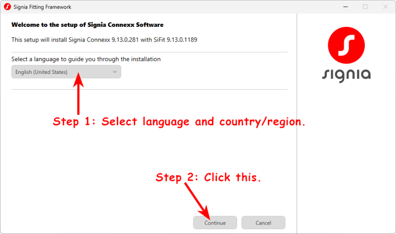 Signia Connexx Installation Guide - Hearing aid Software